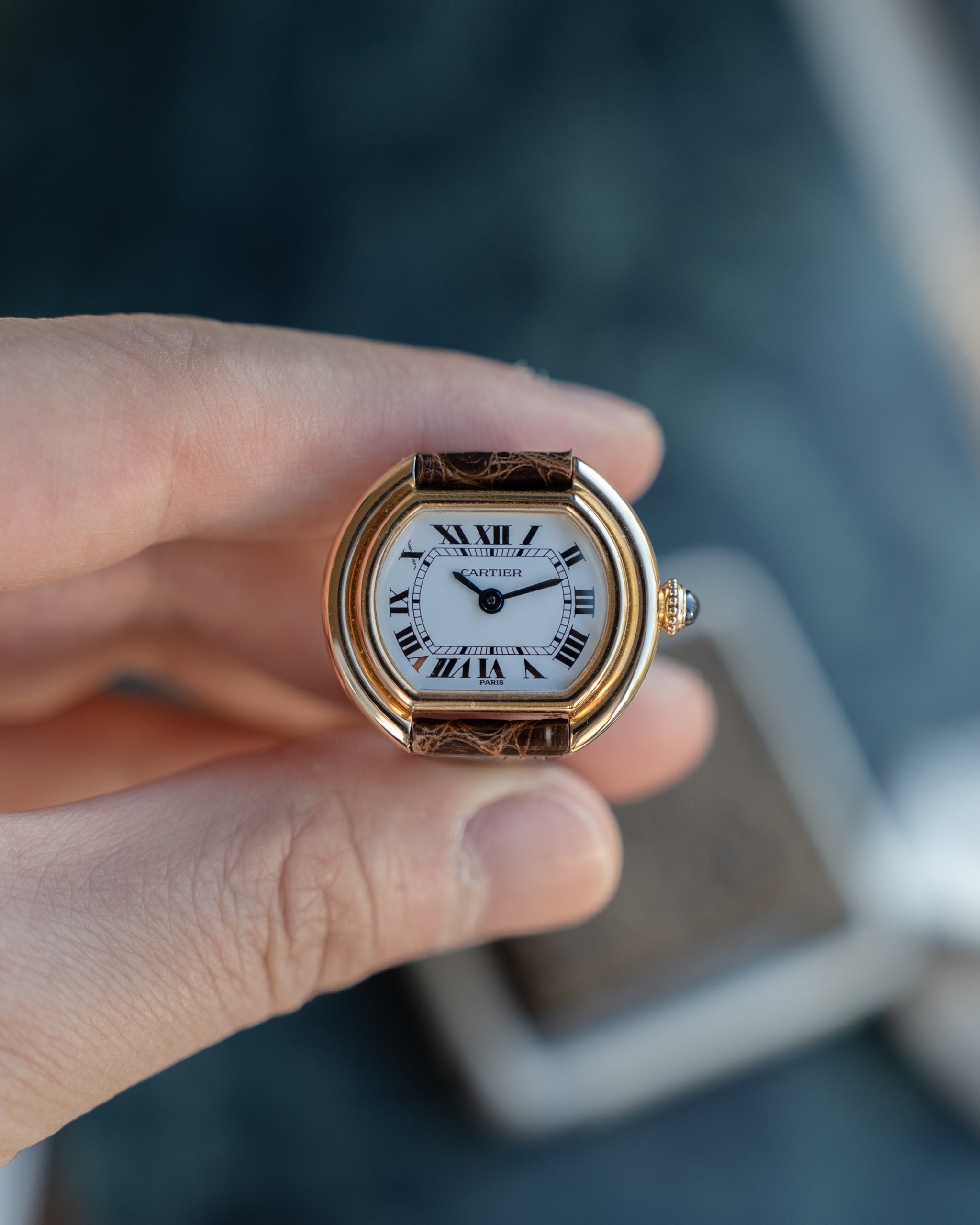 Cartier Ellipse Yellow Gold, Paris Dial, SM size - mechanical wind mov ...