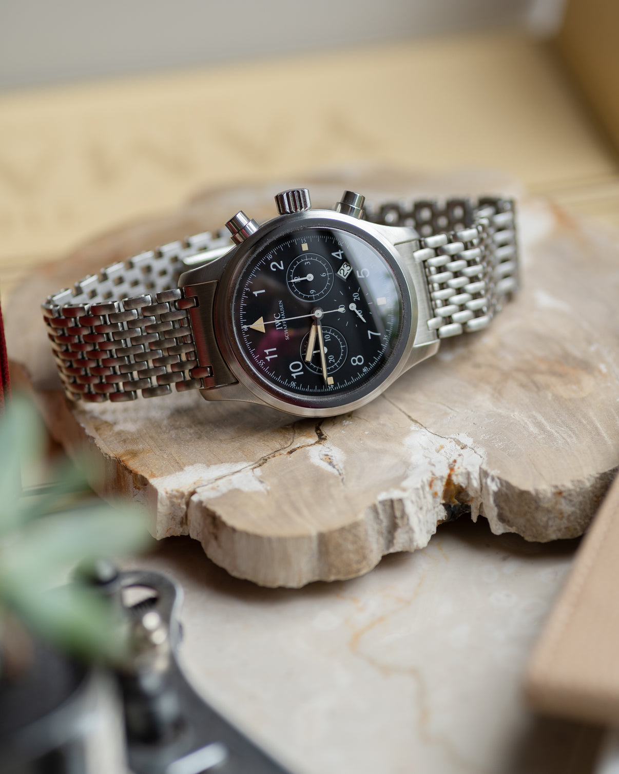 IWC Fliegerchronograph ref. 3741 mecha-quartz with guarantee card ...